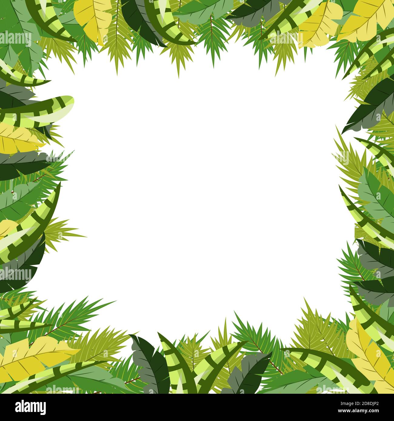 Trendy tropical palm and tropical plants leaves vector poster ...