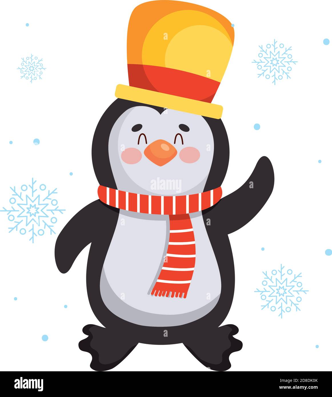 christmas characters concept, christmas penguin icon over white ...