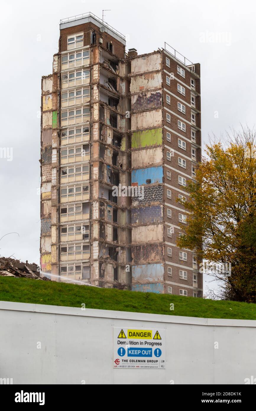 High rise residential apartment block being demolished, Netherton, West ...