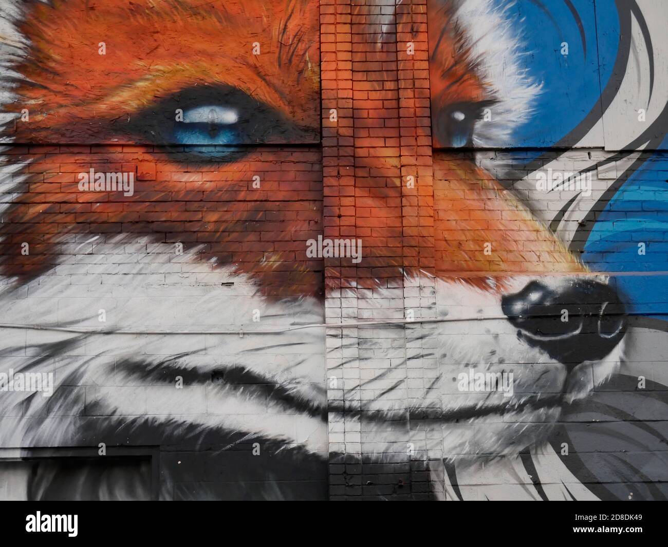 Painted mural near the Eastern Market of Detroit of a red fox by ...