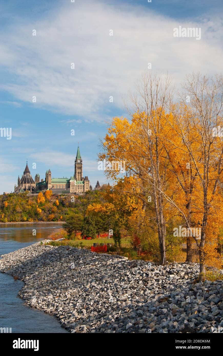 Victoria Island in Fall Colours with Rocky Shore Line, Ottawa River ...