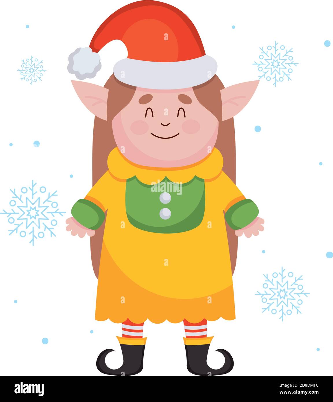 christmas character concept, christmas santas helper icon over white ...