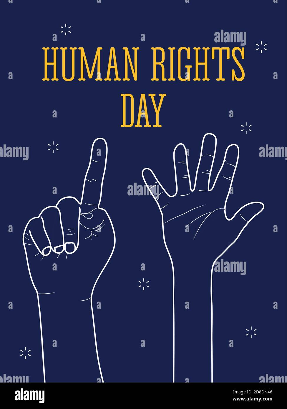 human rights design with hands over blue background, colorful design ...
