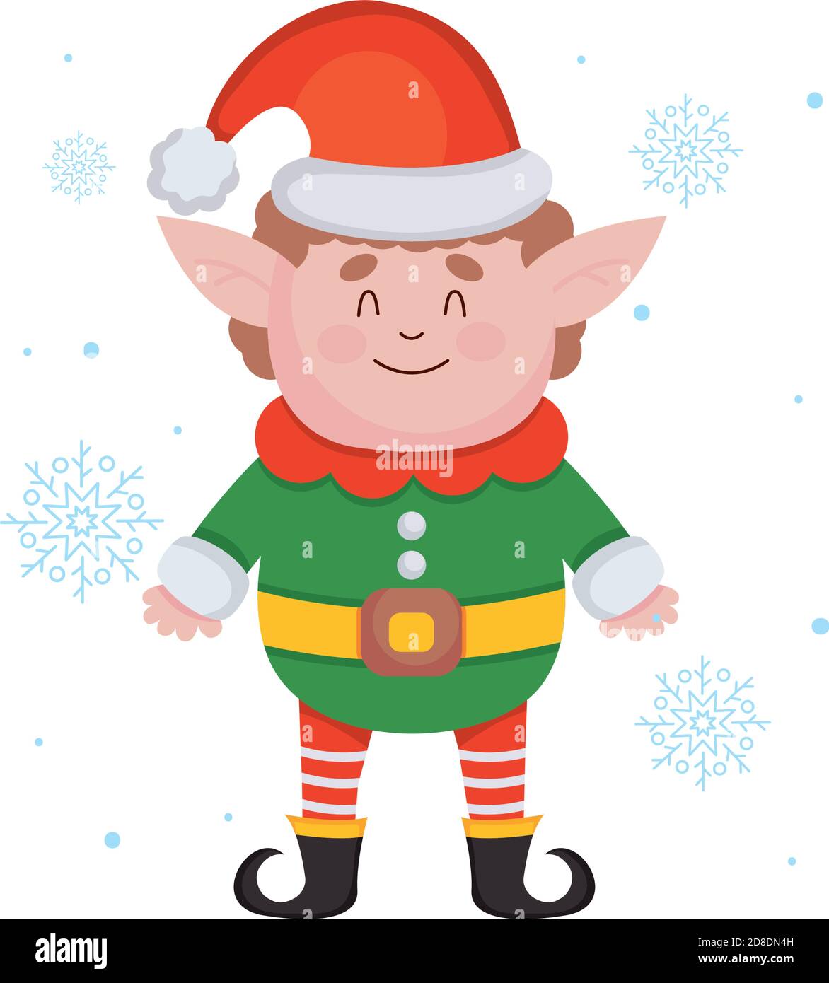 christmas characters concept, christmas helper icon over white ...