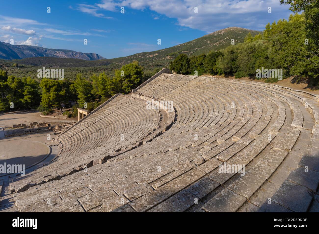 Ruins of the Ancient Theatre of Epidaurus located on the southeast end ...