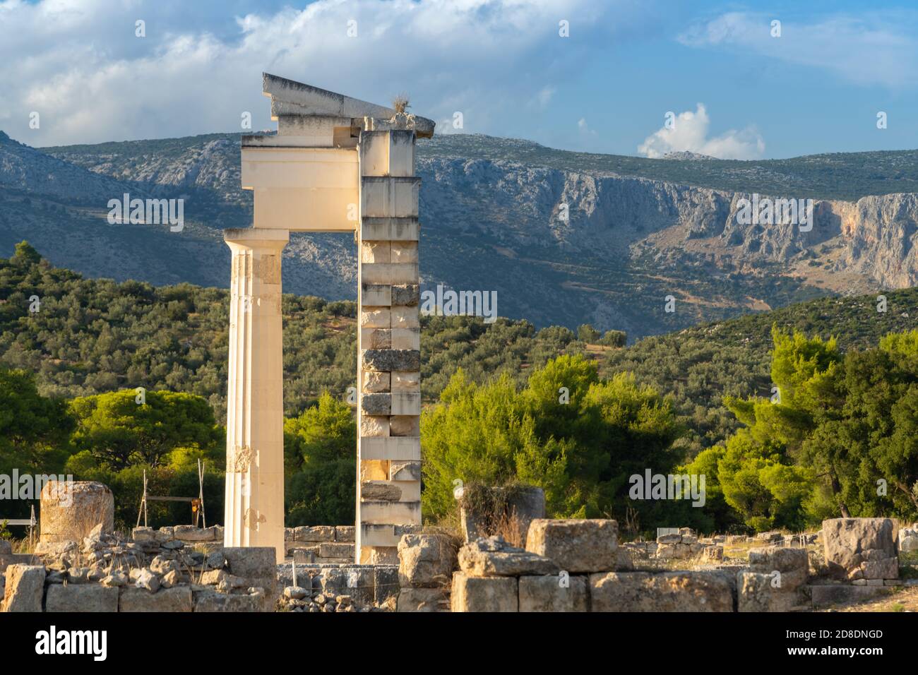 Ruins of the Ancient Theatre of Epidaurus located on the southeast end ...