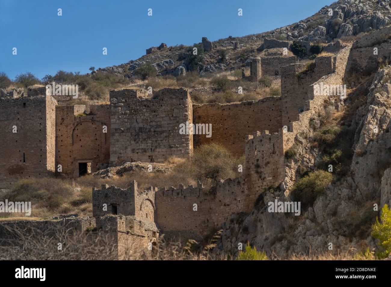 Fascinating ruins of the Acrocorinth (Upper Corinth), the acropolis of ...