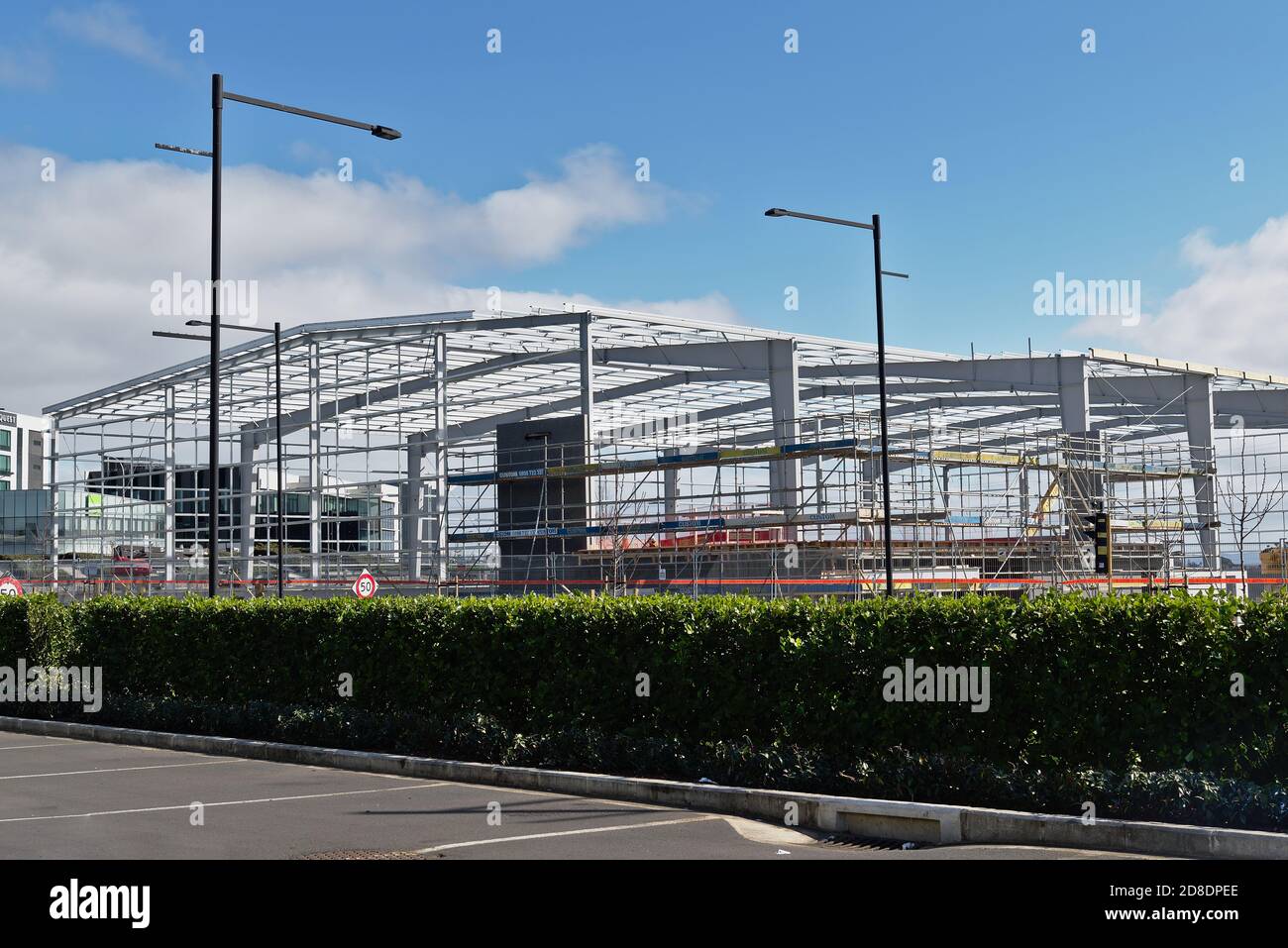AUCKLAND, NEW ZEALAND - Aug 31, 2019: View of construction site of a ...