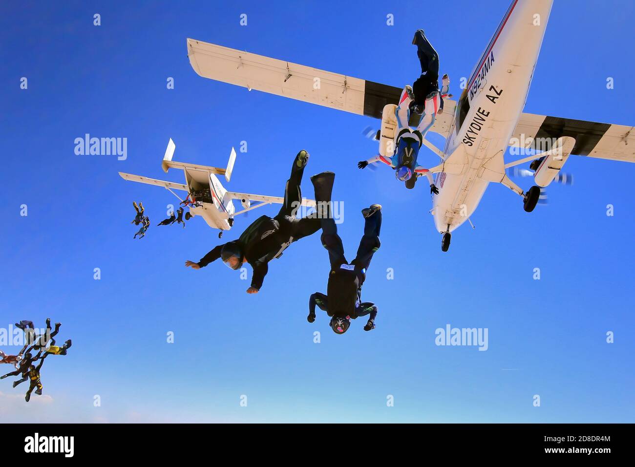 Skydiving team group formation Stock Photo - Alamy