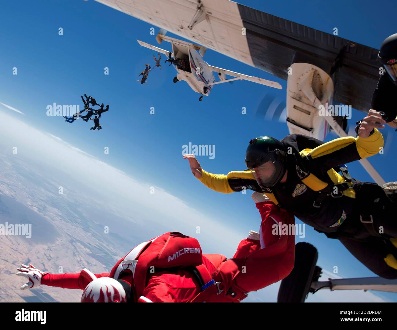 Skydiving team group formation Stock Photo - Alamy