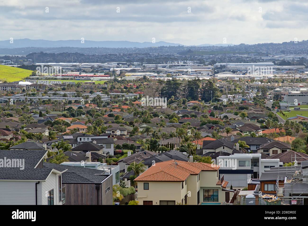 AUCKLAND, NEW ZEALAND - Aug 31, 2019: Aerial view of East Tamaki ...