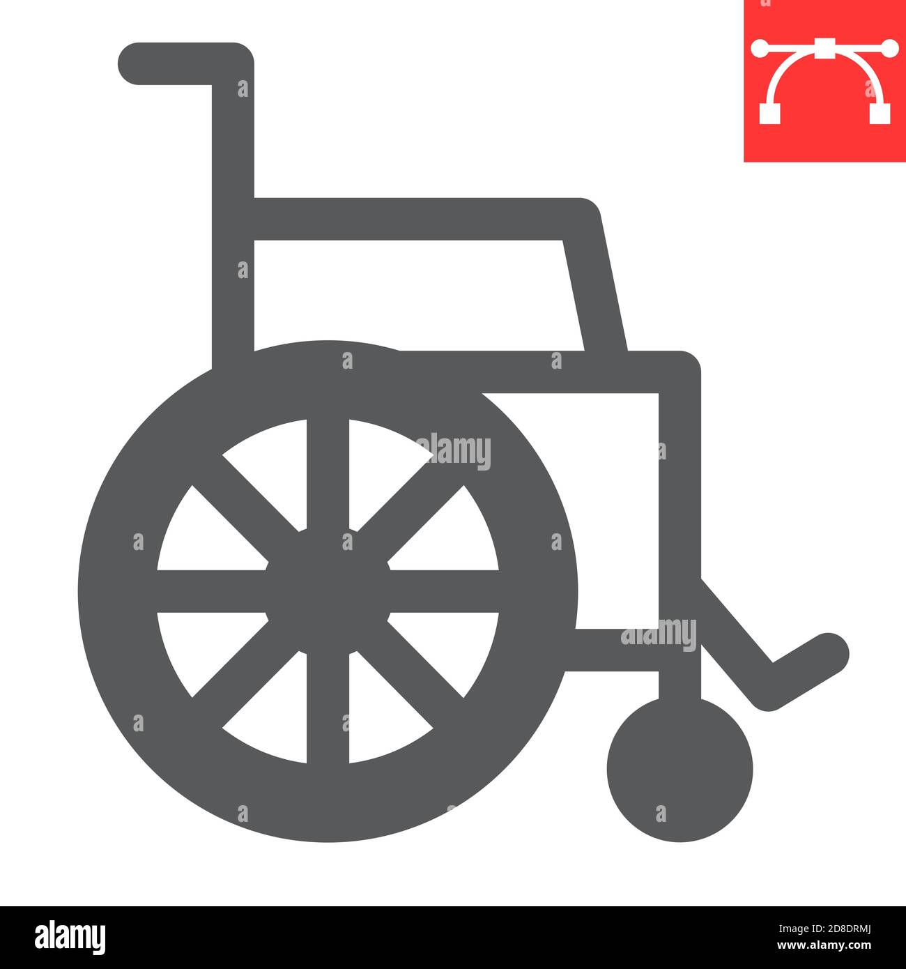 Wheelchair glyph icon, disability and handicapped, wheelchair sign ...