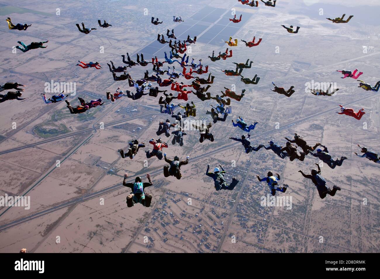Skydiving team group formation Stock Photo - Alamy