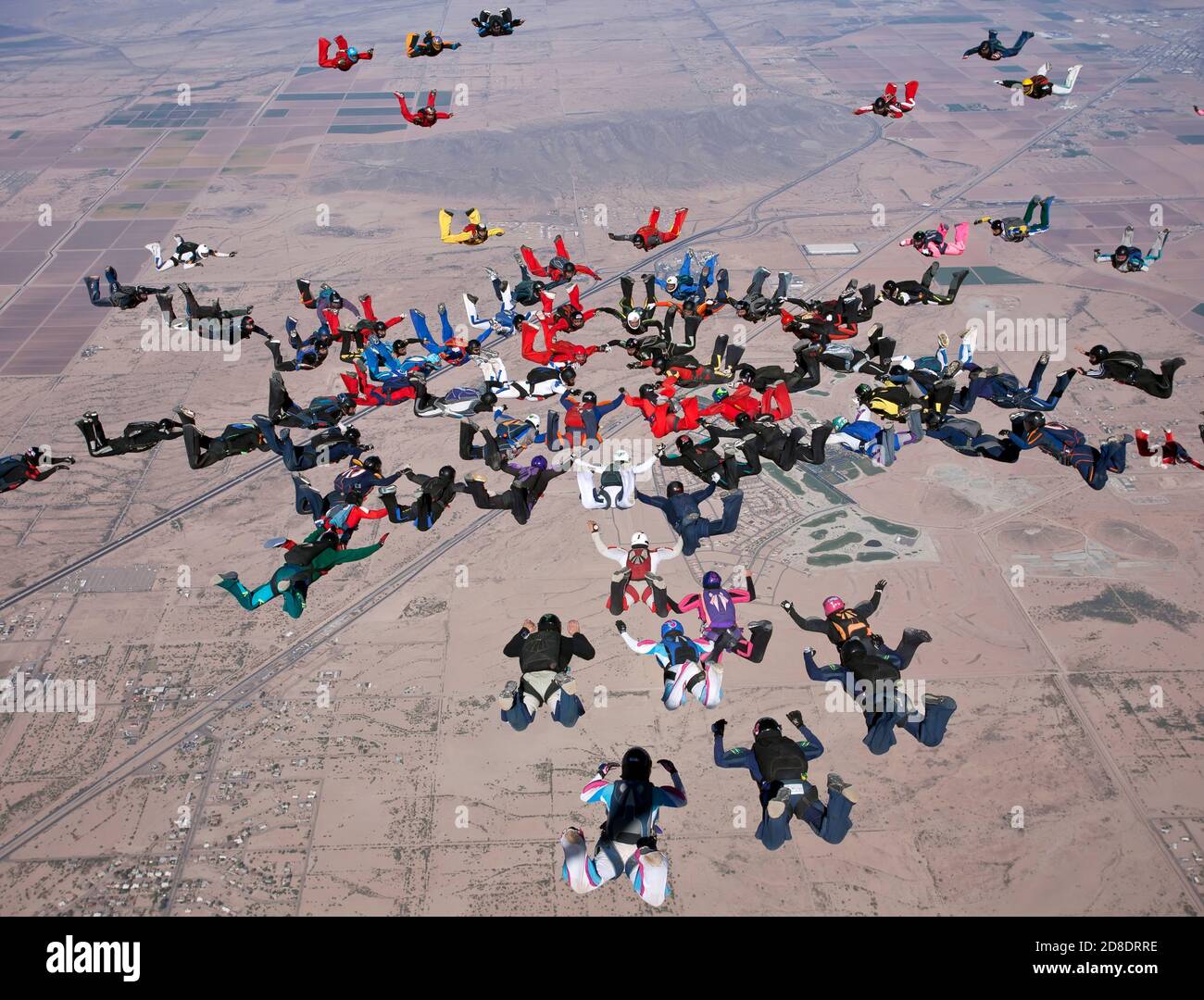 Skydiving team group formation Stock Photo - Alamy