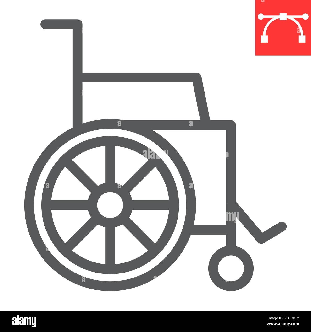 Wheelchair line icon, disability and handicapped, wheelchair sign ...