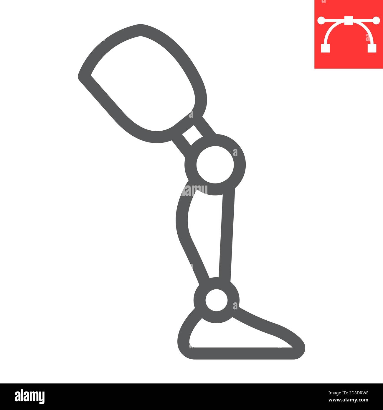 Prosthesis leg line icon, disability and artificial, prosthetic leg ... Prosthesis leg line icon, disability and artificial, prosthetic leg ...
