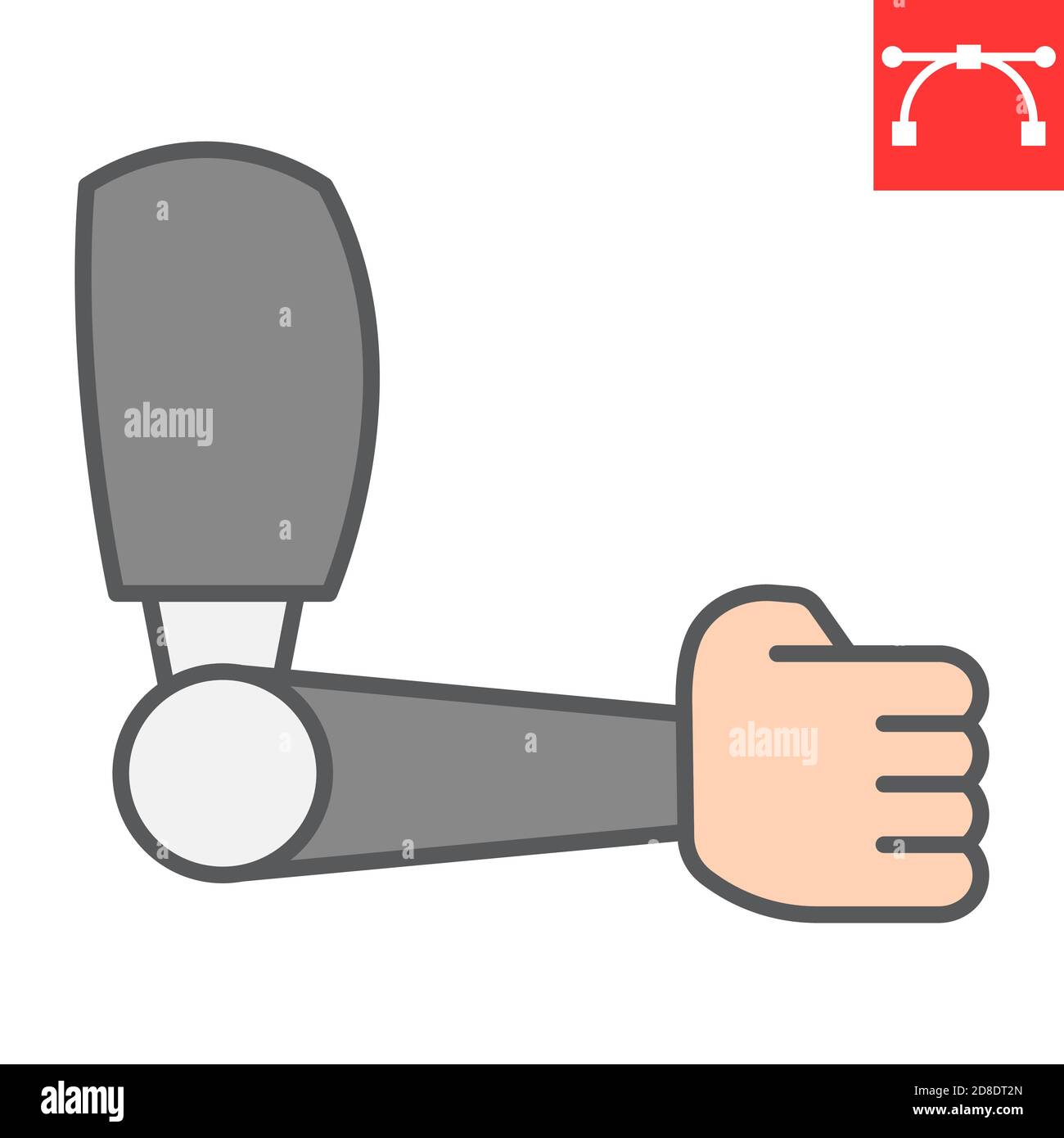 Prosthesis arm color line icon, disability and artificial, prosthetic ...