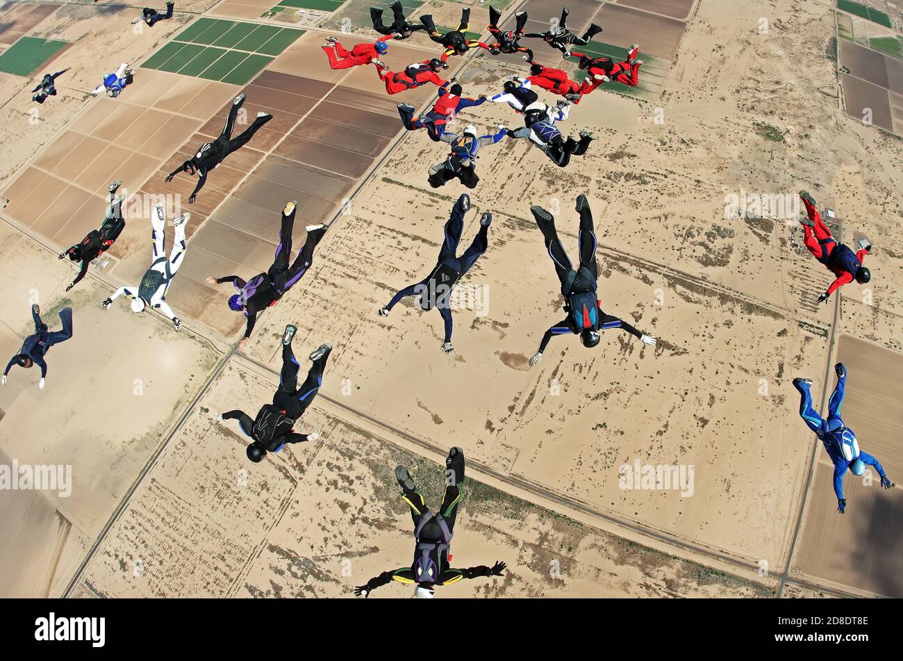 Skydiving team group formation Stock Photo - Alamy
