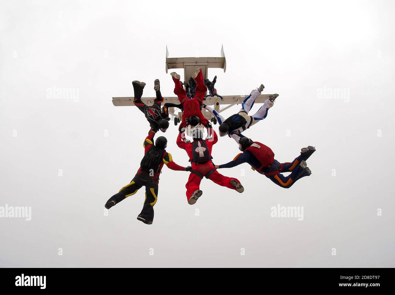 Skydiving team group formation Stock Photo - Alamy