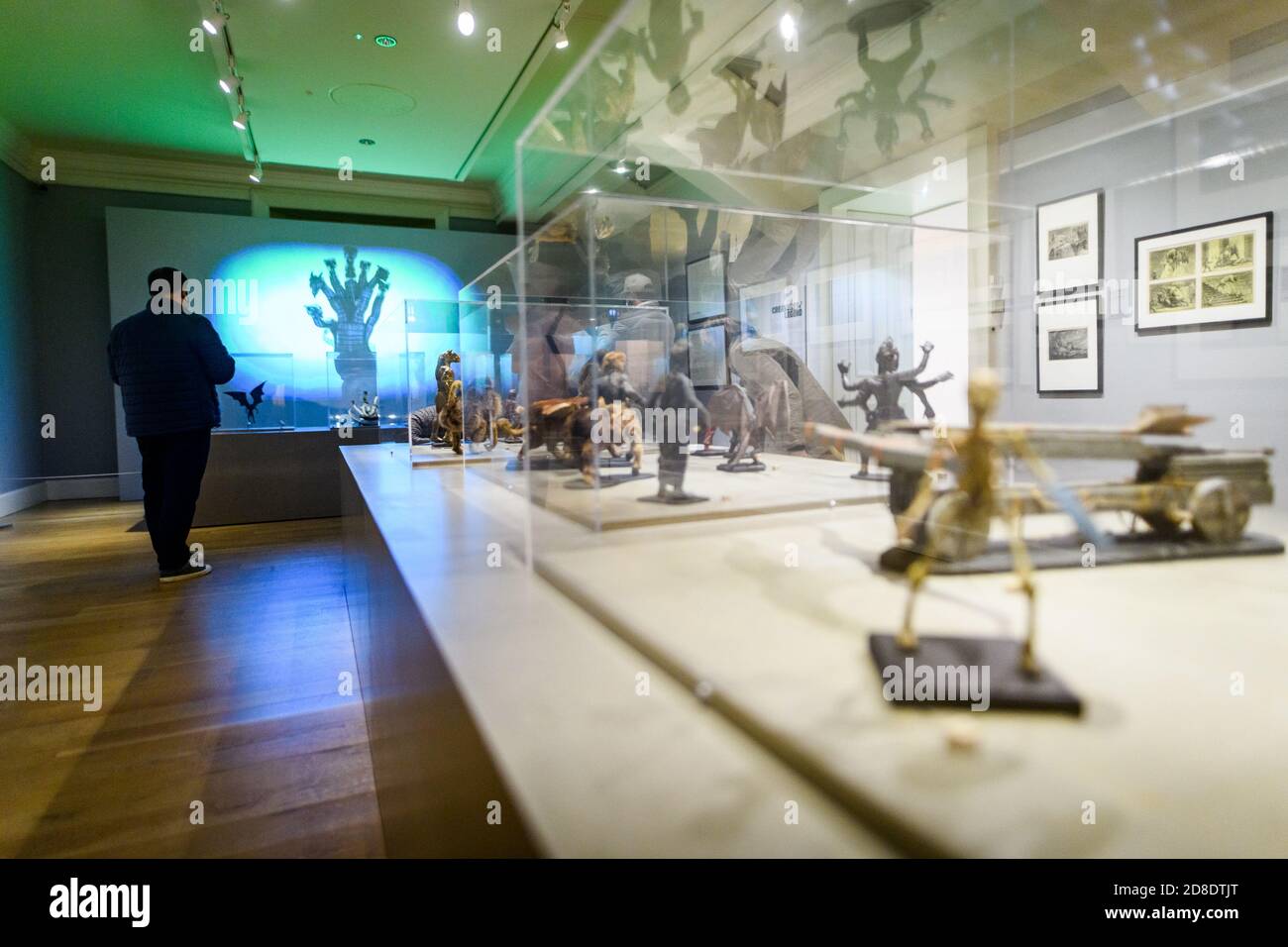 Thu 29 October 2020. Edinburgh, UK. Visitors at the ‘Ray Harryhausen ...
