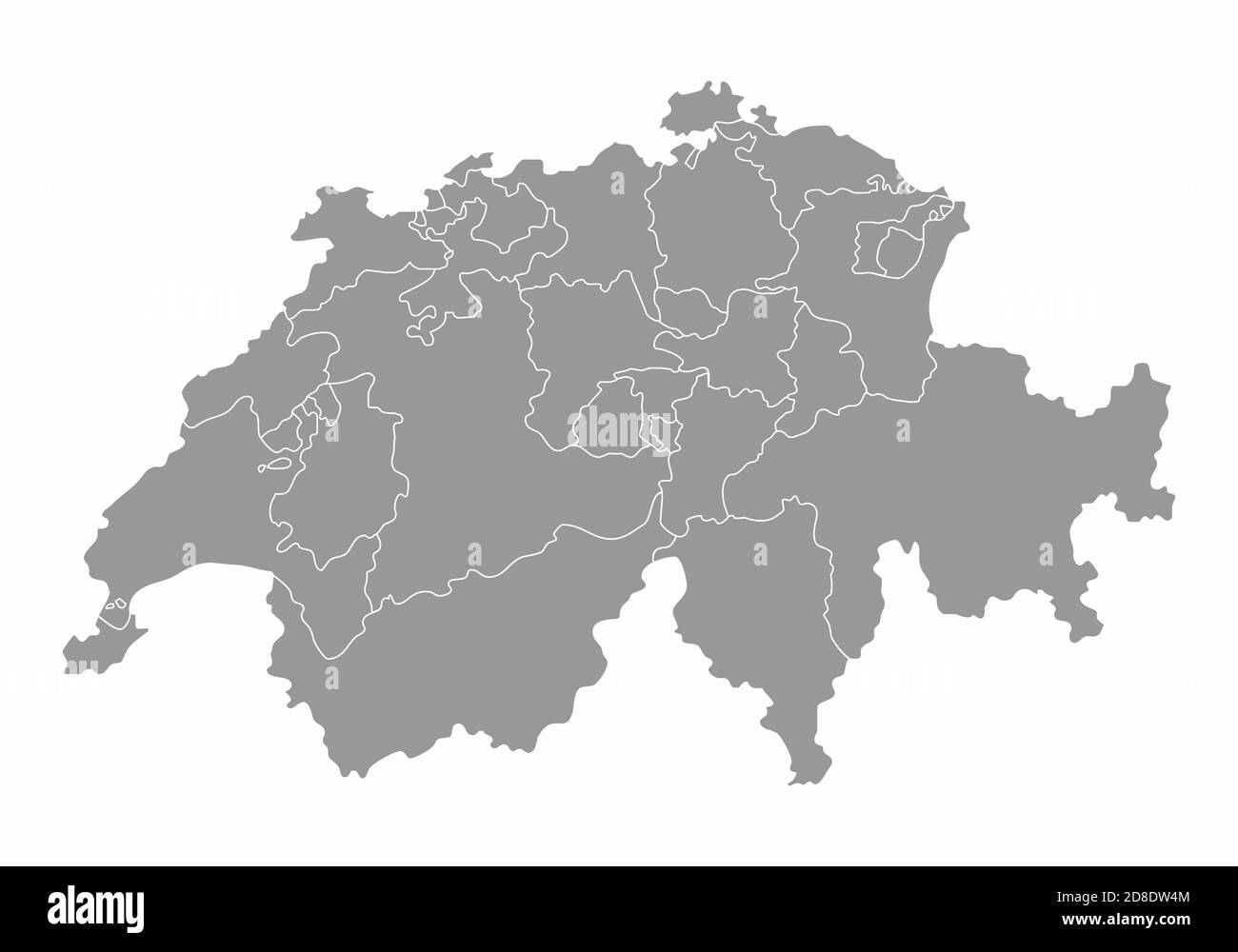 Switzerland cantons map Stock Vector Image & Art - Alamy