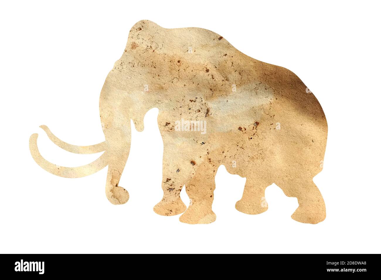 silhouette of an elephant from wrapping paper isolated on white ...