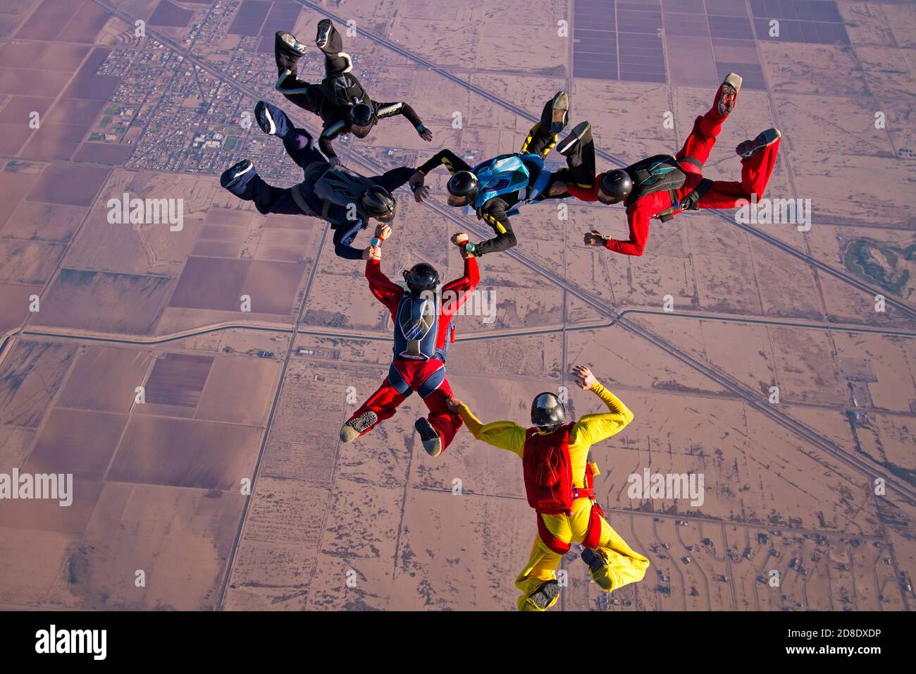 Skydiving team group formation Stock Photo - Alamy
