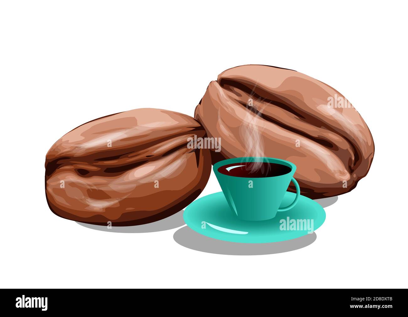Coffee mug in beans Stock Vector Images - Alamy