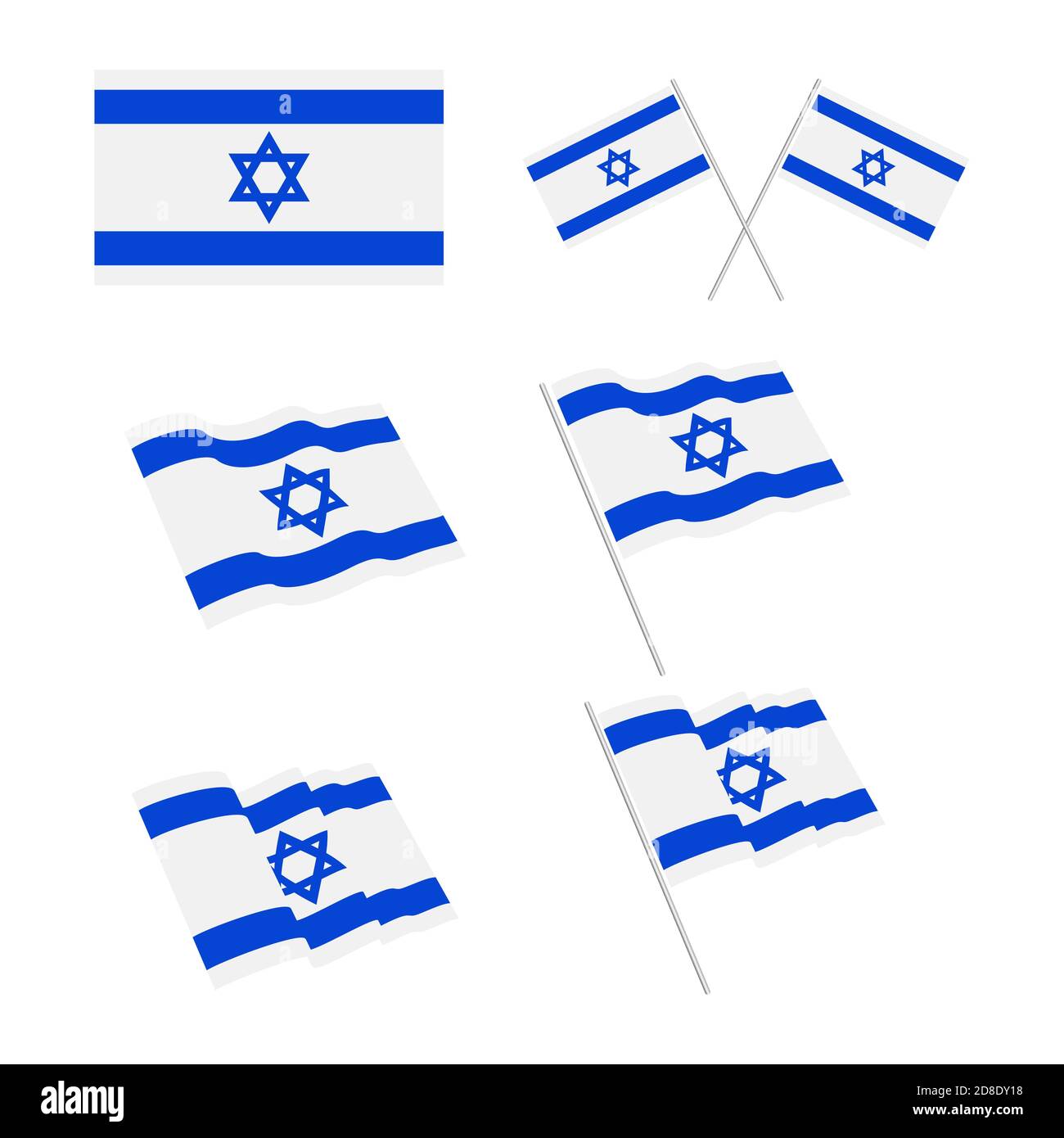 Waving flag israel day Stock Vector Images - Alamy
