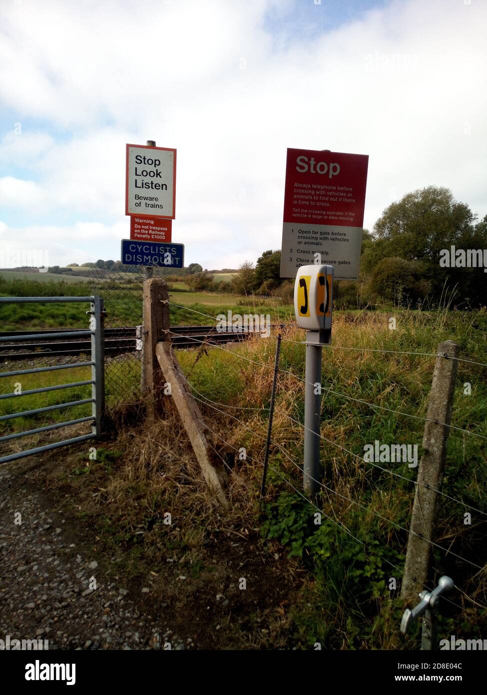 Railway warning signs hi-res stock photography and images - Alamy