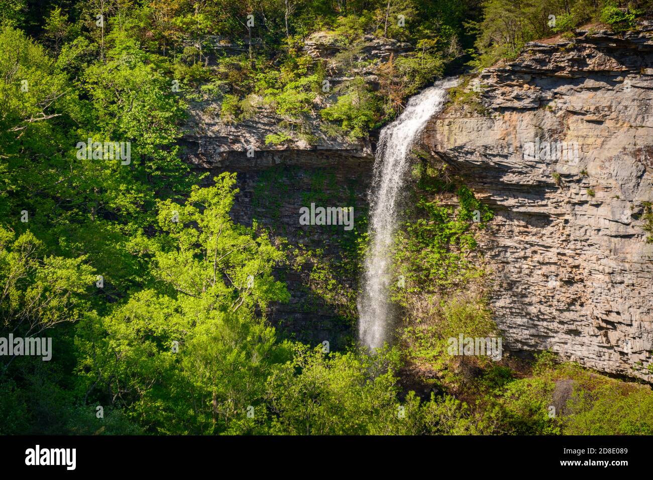 Waterfall off cliff at Little River Canyon National Preserve Stock ...