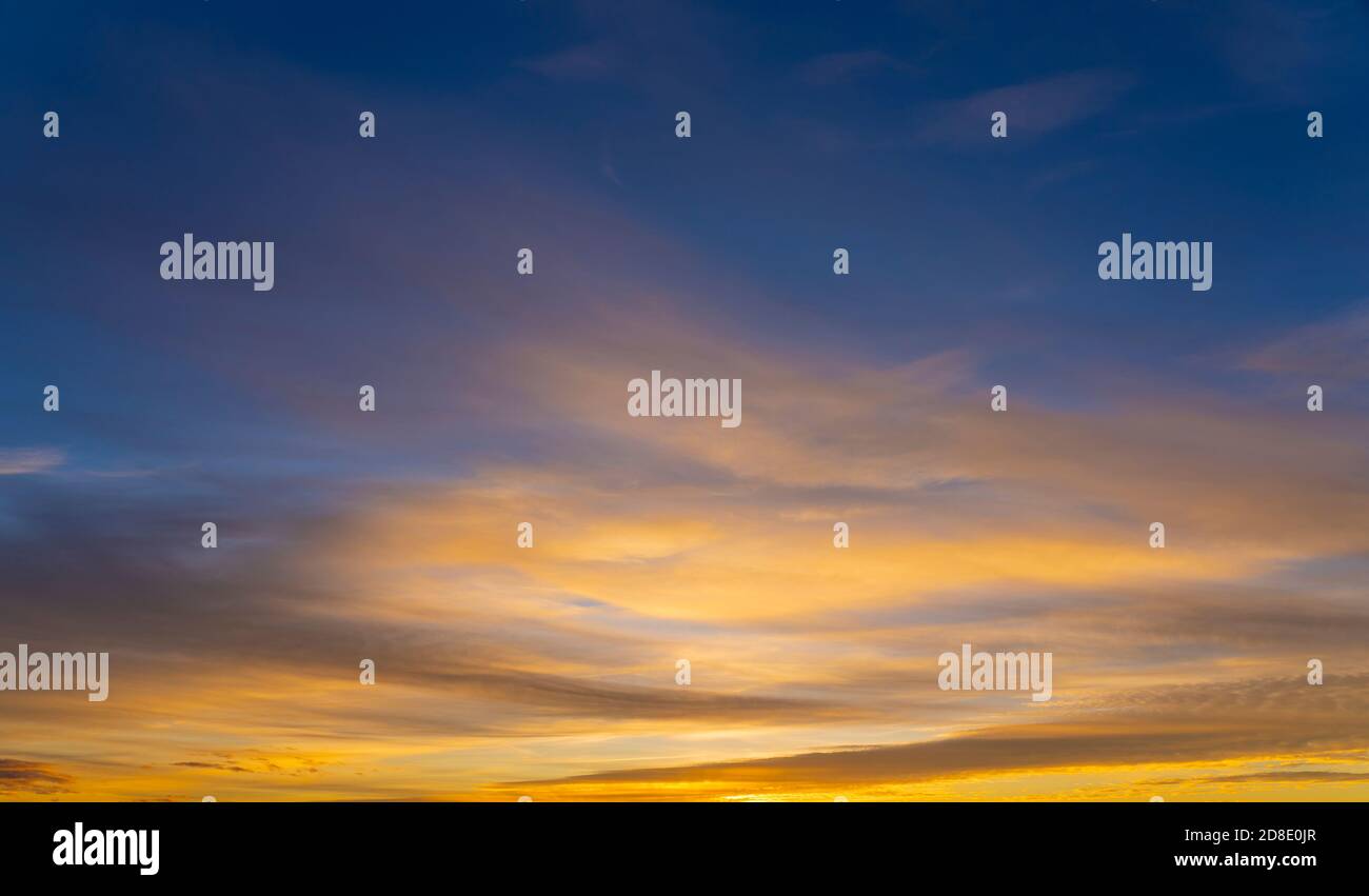 dusk with awesome sunset sky from Golden hour to blue hour Stock Photo ...