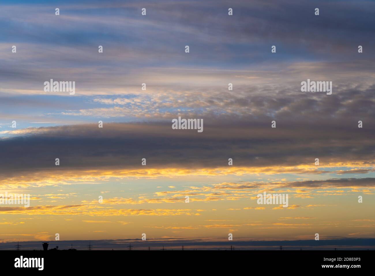 dusk with awesome sunset sky from Golden hour to blue hour Stock Photo ...