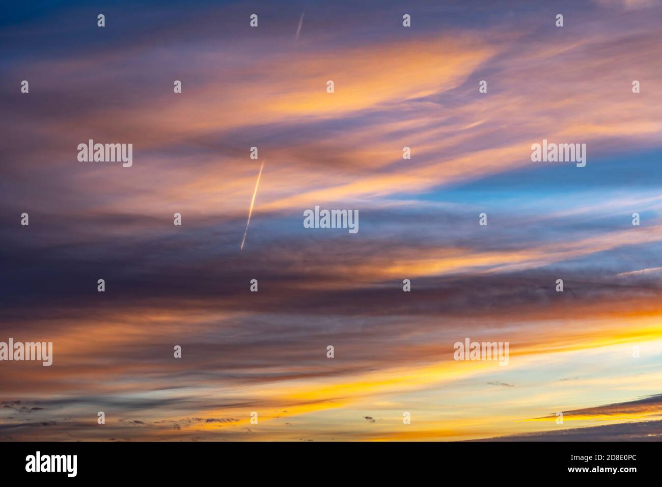dusk with awesome sunset sky from Golden hour to blue hour Stock Photo ...