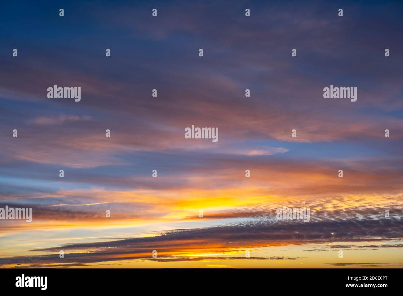 dusk with awesome sunset sky from Golden hour to blue hour Stock Photo ...