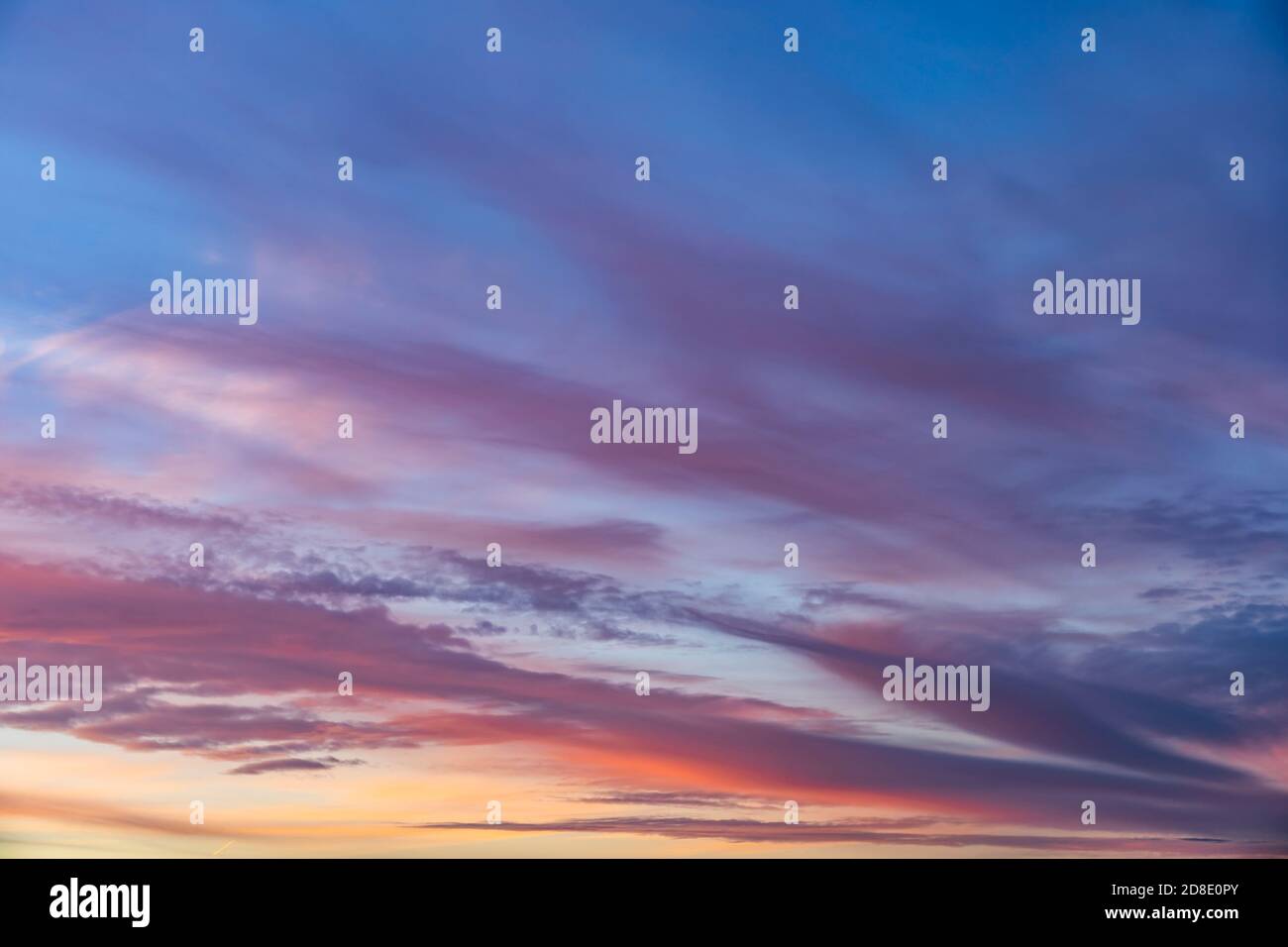 dusk with awesome sunset sky from Golden hour to blue hour Stock Photo ...