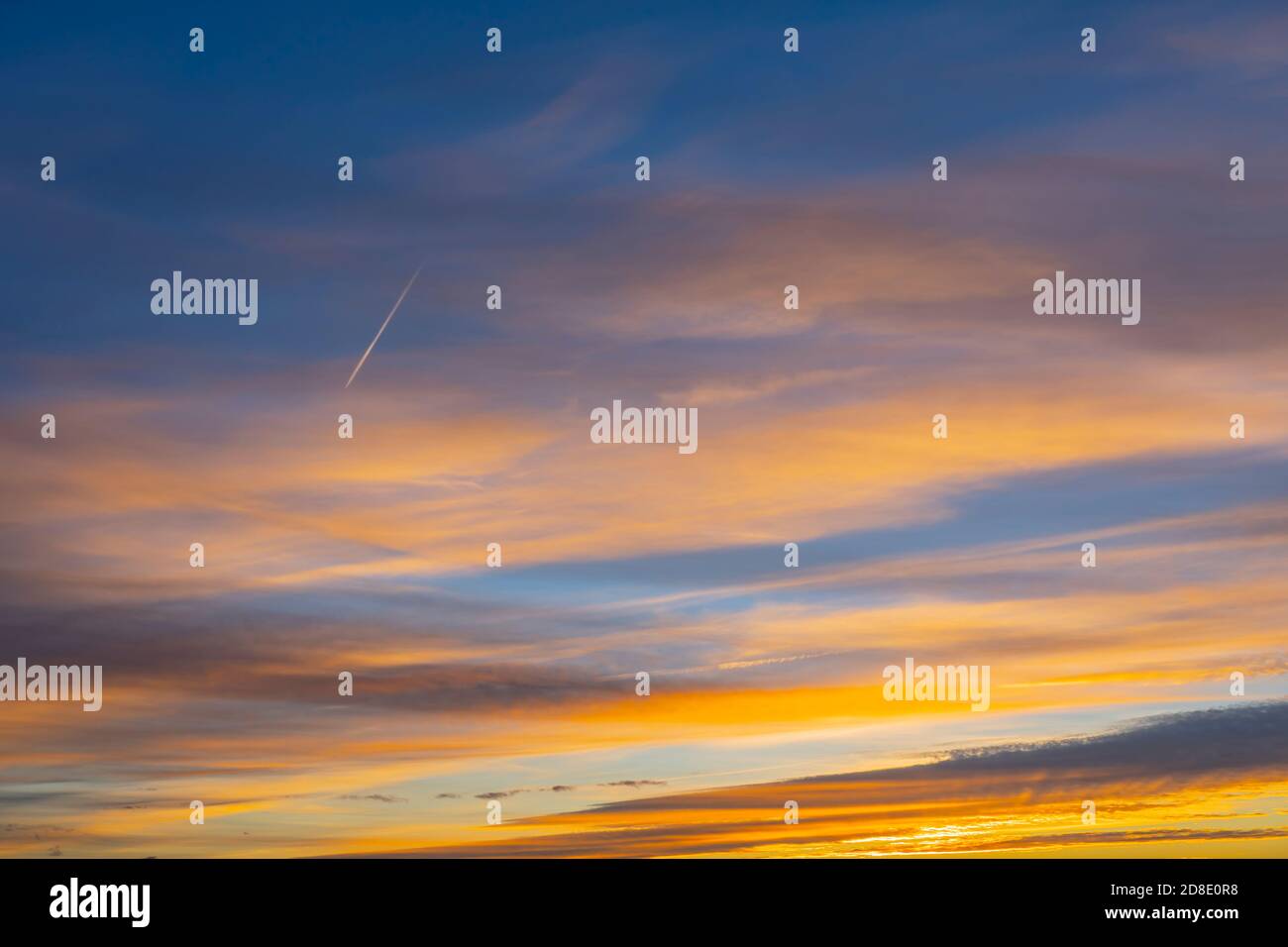 dusk with awesome sunset sky from Golden hour to blue hour Stock Photo ...