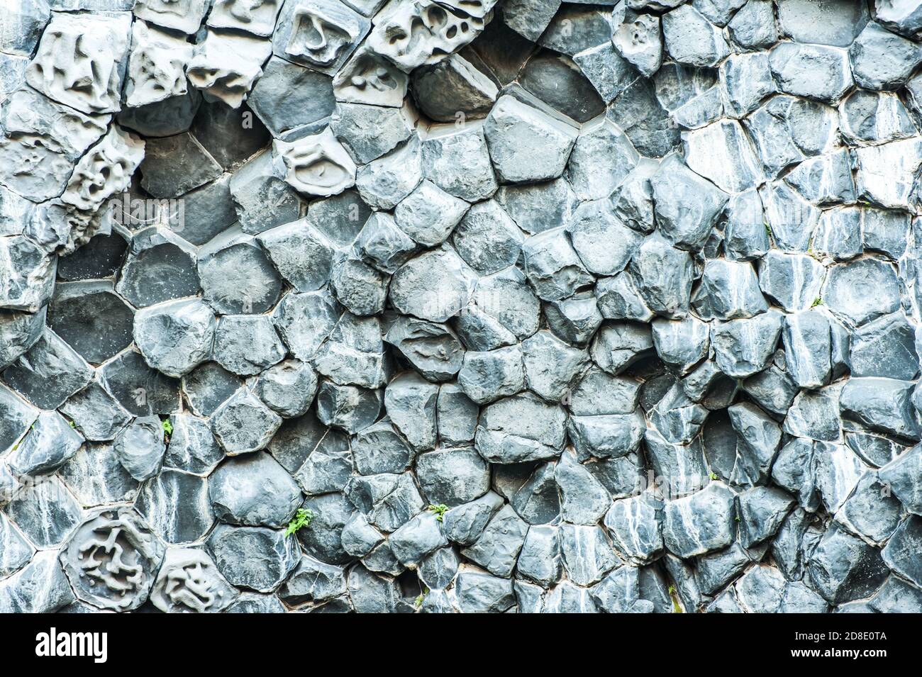 Natural background of hexagonal basalt columns in Icelandic national ...