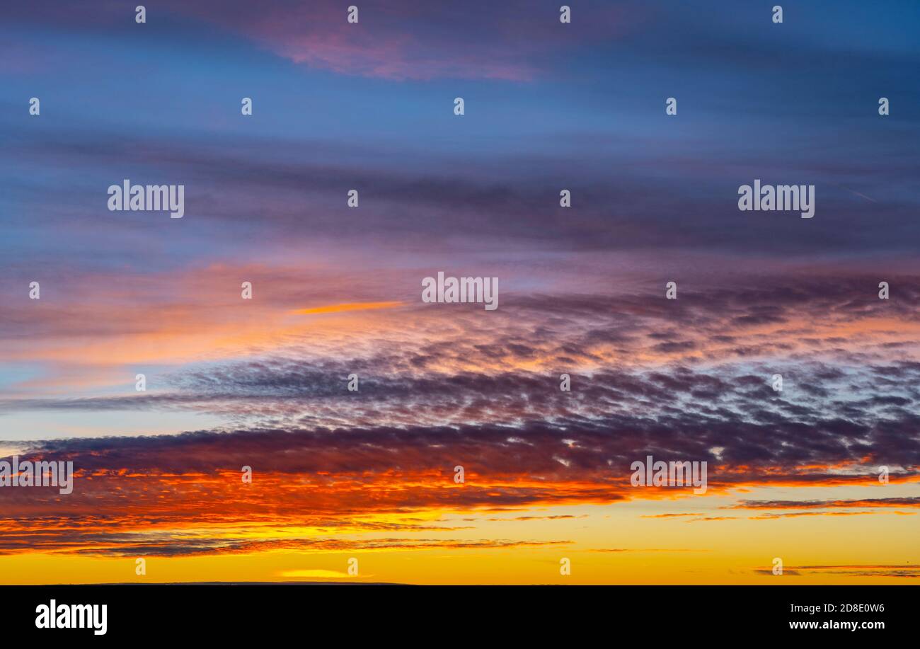 dusk with awesome sunset sky from Golden hour to blue hour Stock Photo ...