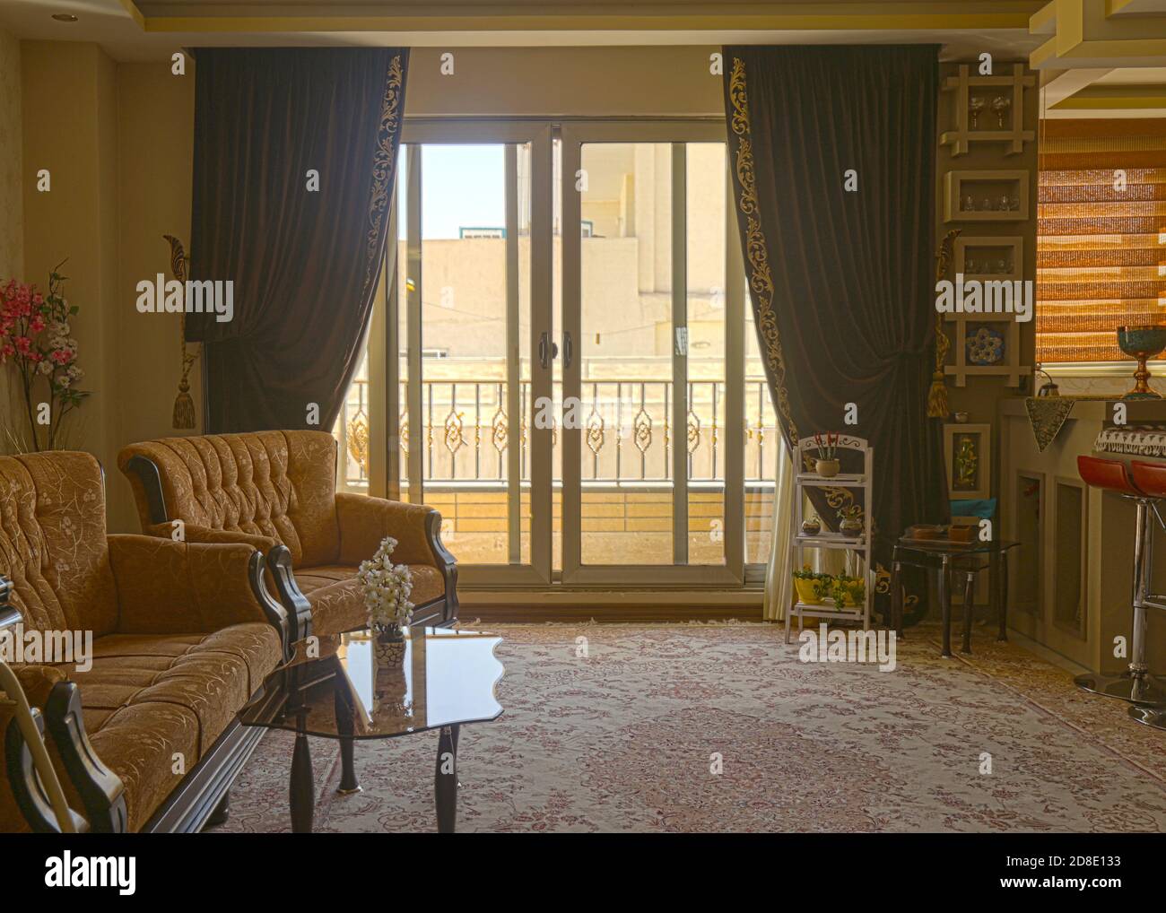 interior of a house, living room of an Iranian house Stock Photo - Alamy
