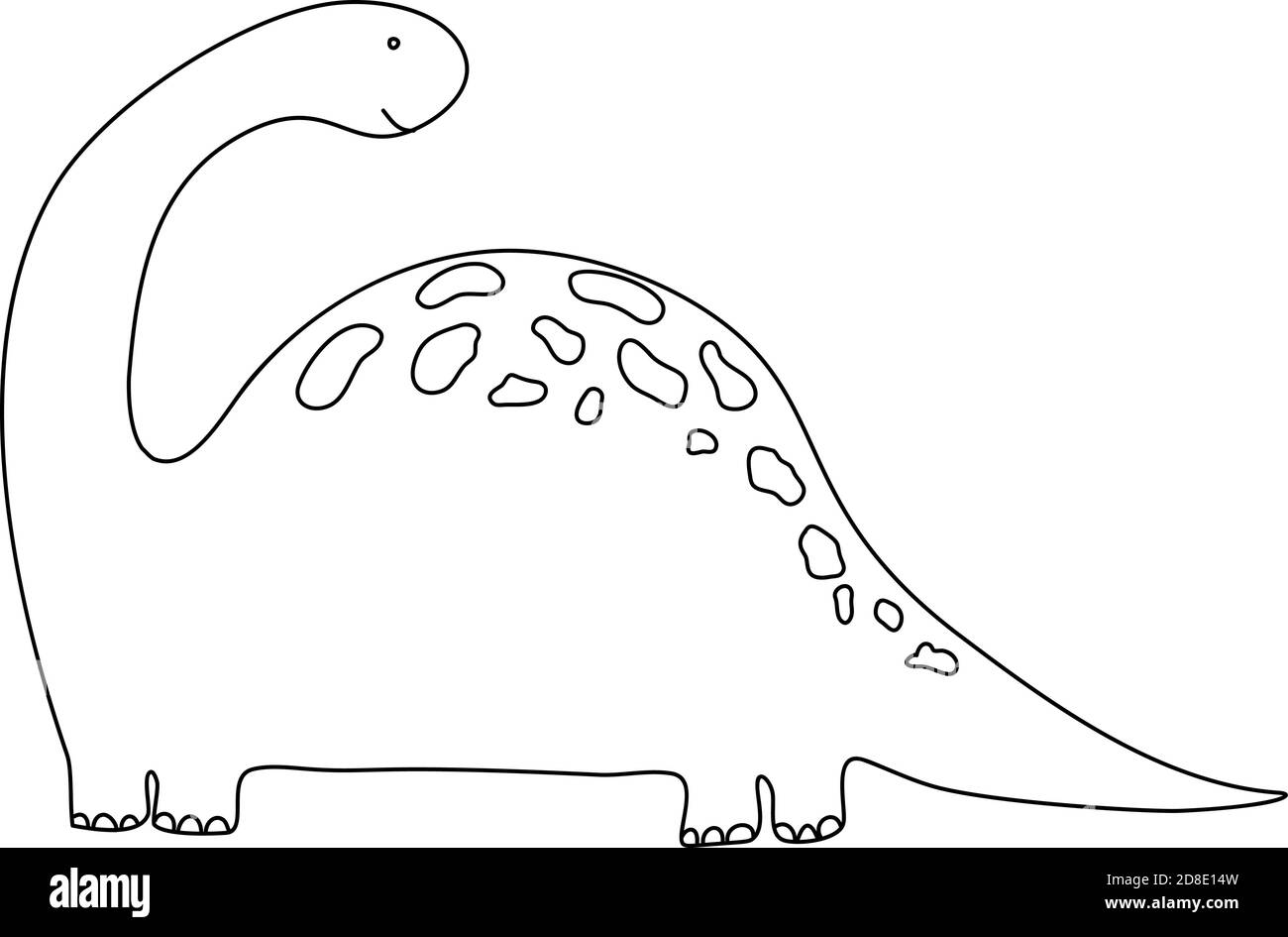 Little cute line dinosaur. Vector illustration for coloring drawing ...