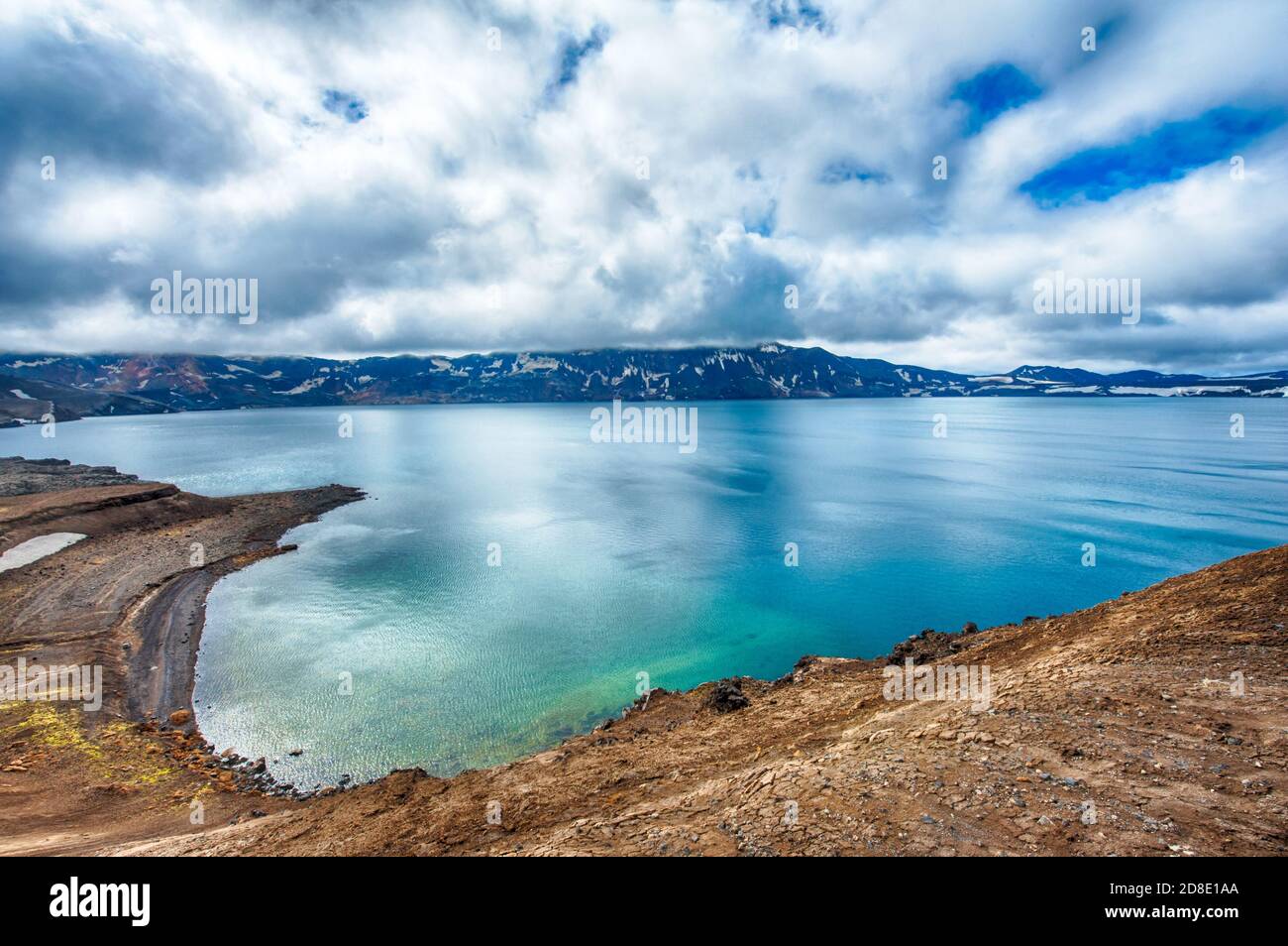 Oskjuvatn lake is the second deepest lake on the Iceland and is located ...