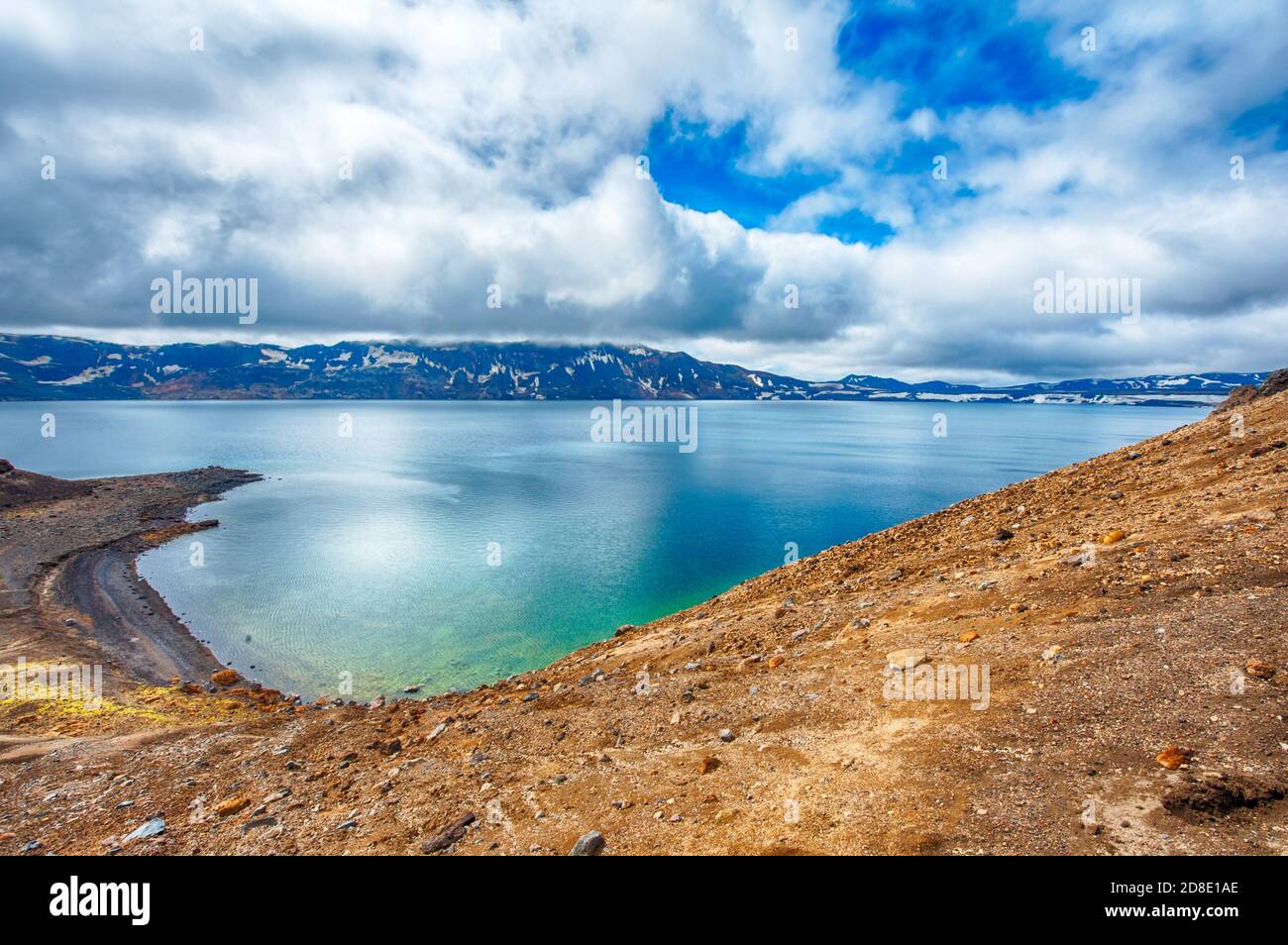 Oskjuvatn lake is the second deepest lake on the Iceland and is located ...