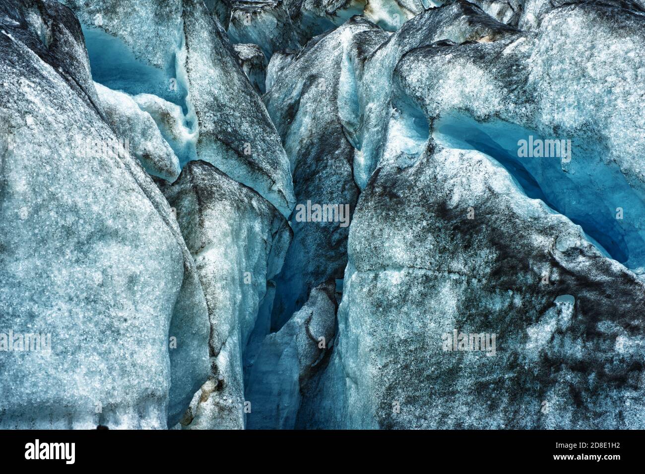 Detailed photo of the Icelandic glacier ice with a incredibly vivid ...