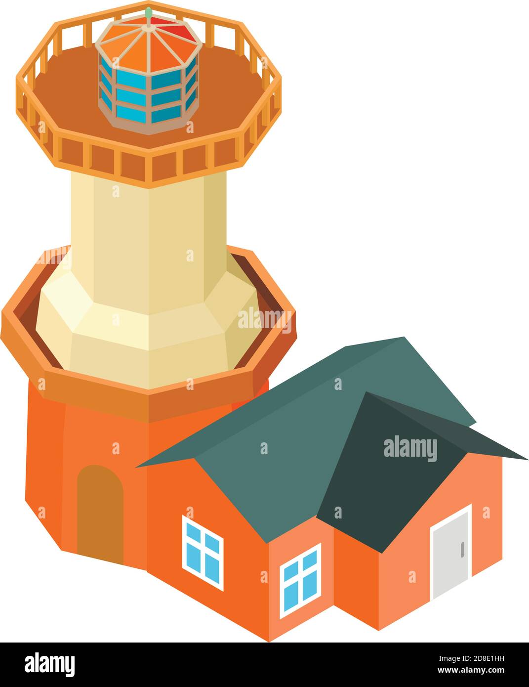 Large lighthouse icon. Isometric illustration of large lighthouse ...