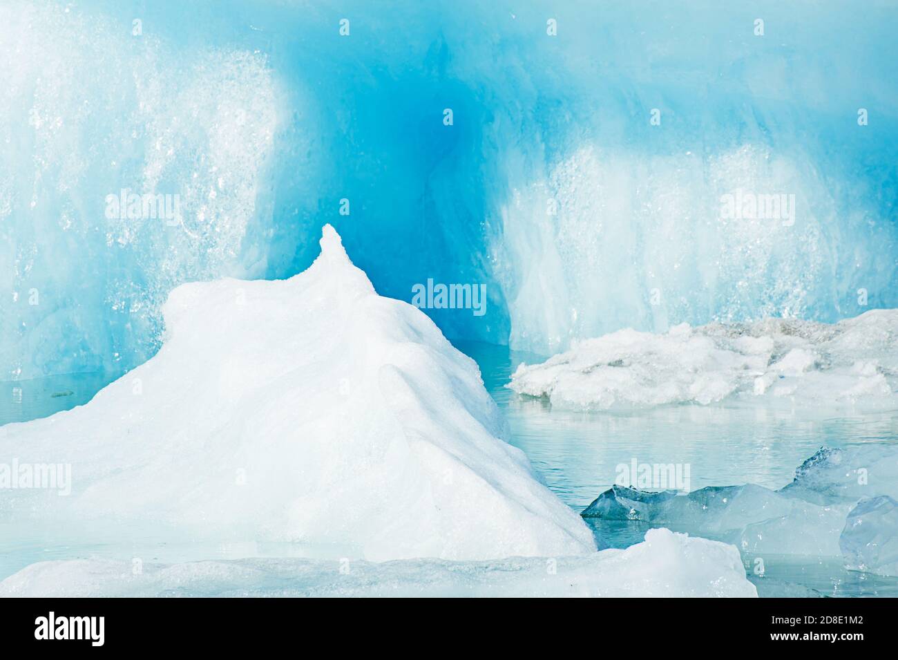 Detailed photo of the Icelandic glacier iceberg in a ice lagoon with ...