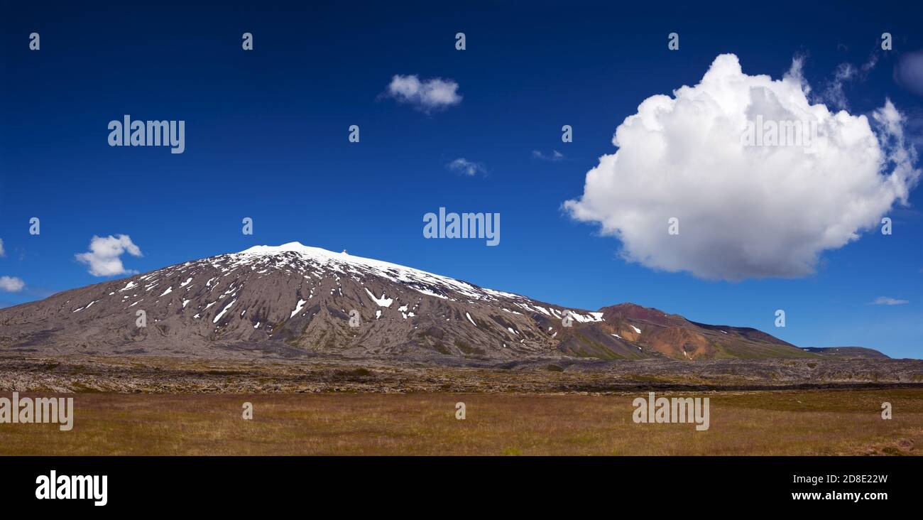 Volcano Snaefell on the western end of Icelandic peninsula Snaefellsnes ...