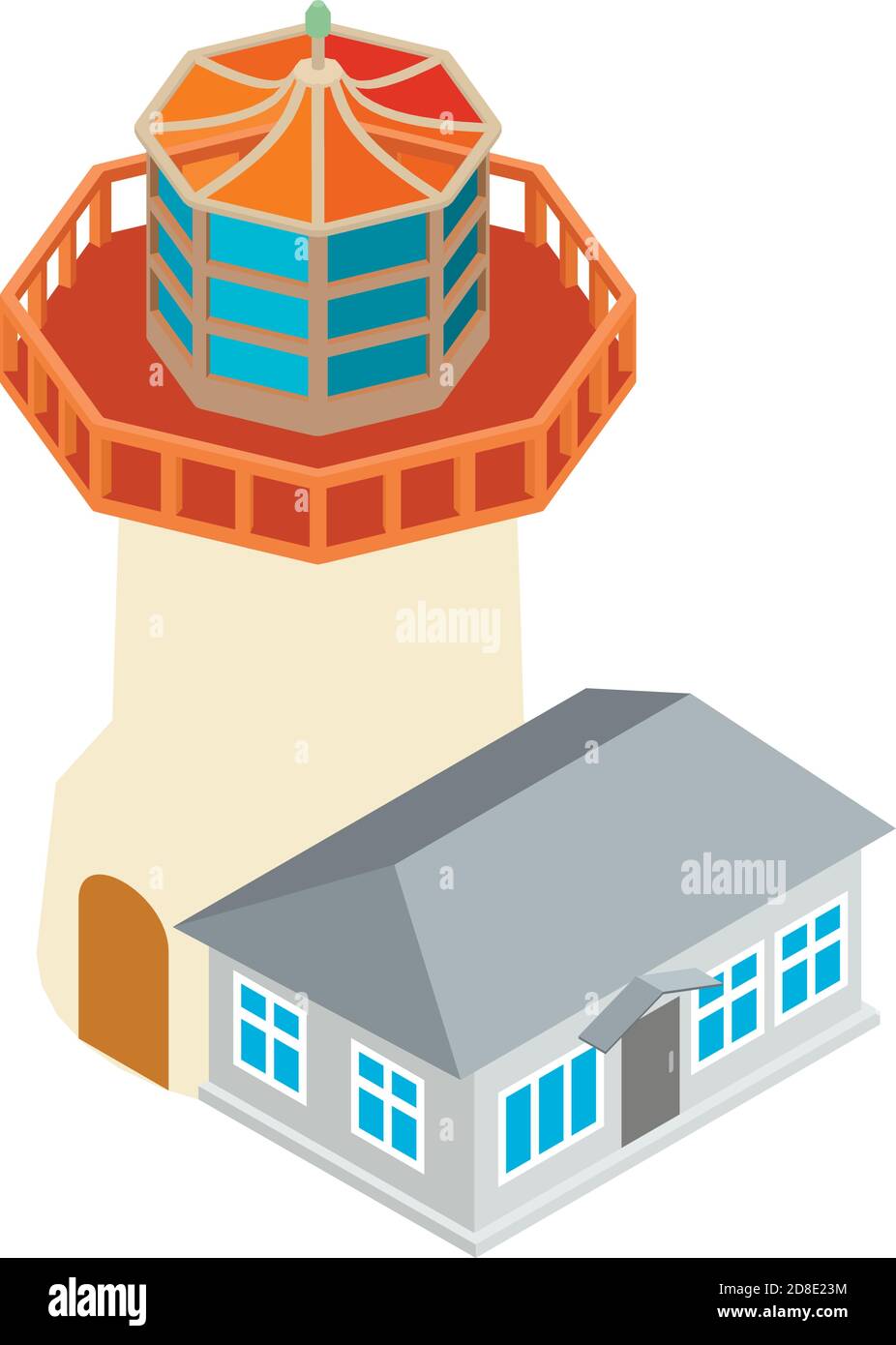 Modern lighthouse icon. Isometric illustration of modern lighthouse ...