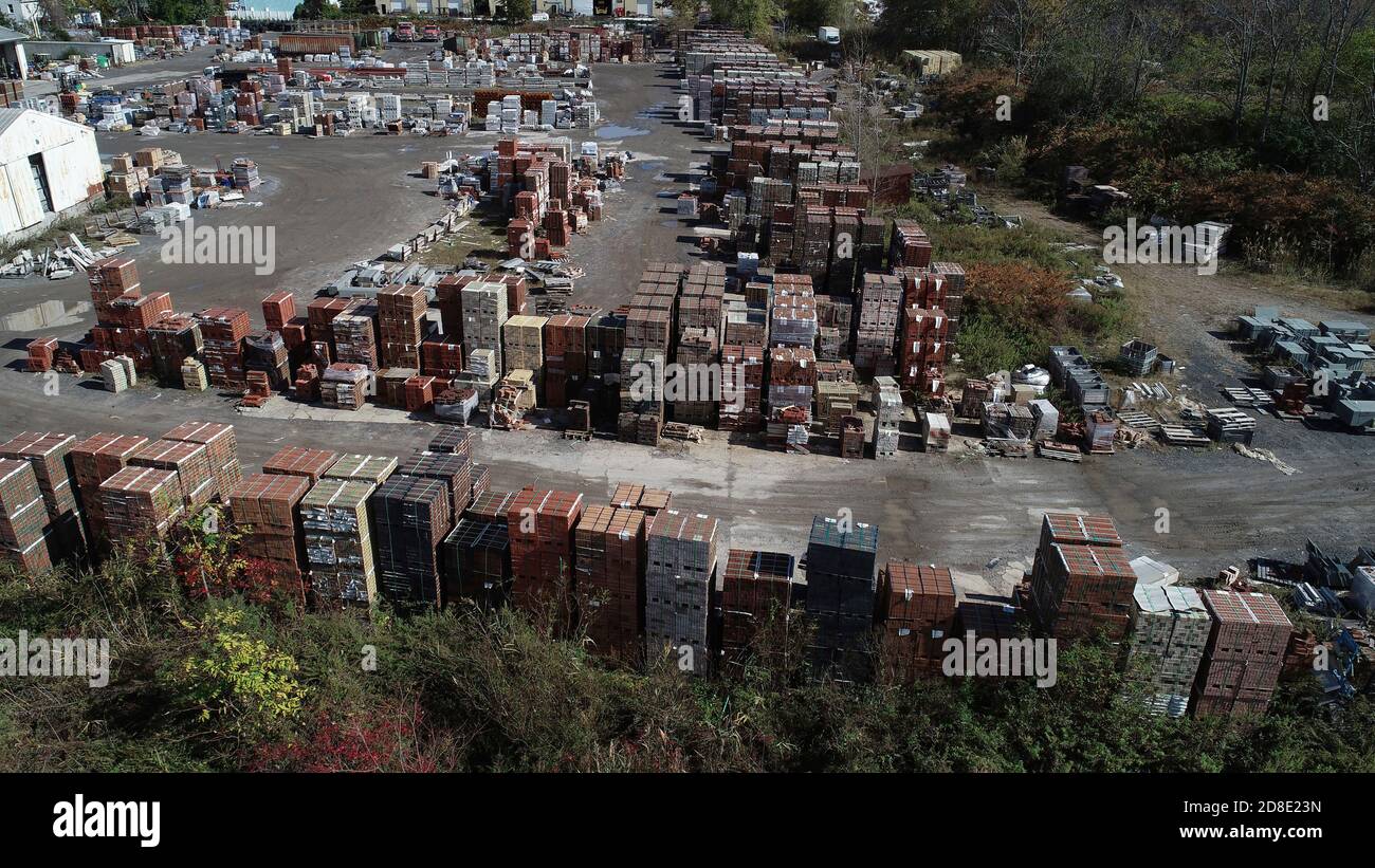Aerial view of brick yard in Sayreville, NJ Stock Photo - Alamy