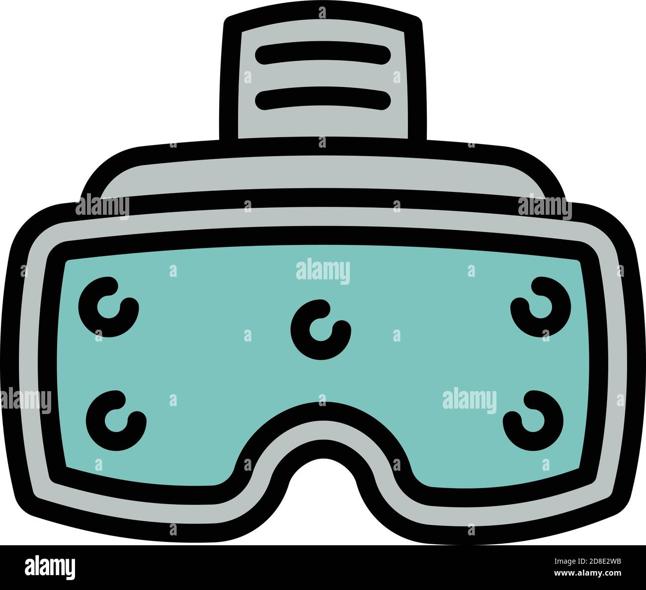 Simulation game goggles icon. Outline simulation game goggles vector ...
